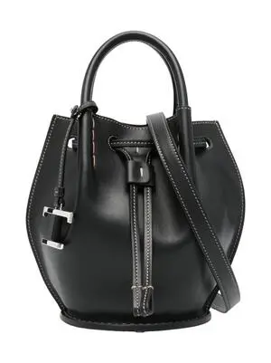 TOD'S Logo-charm Leather Mini Bucket Bag - Black