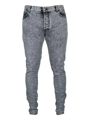 Balmain Acid Wash Denim Jeans - Gray