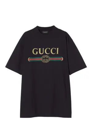 Gucci Cotton And Silk Jersey Logo-print T-shirt - Black