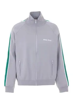 Miu Miu Logo Track Jacket - Gray