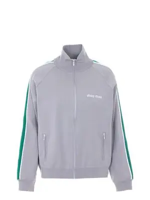 Miu Miu Logo Track Jacket - Gray