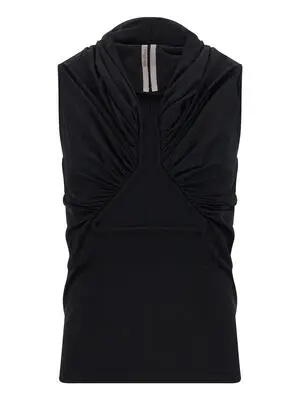 Rick Owens Jersey Ss Prong Top - Black