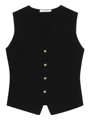 Max Mara MAX MARA Viscose Crepe Yarn Vest Black