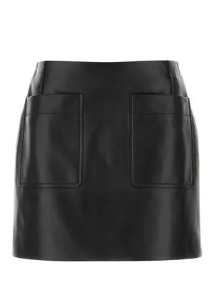Bottega Veneta Leather Mini Skirt - Black