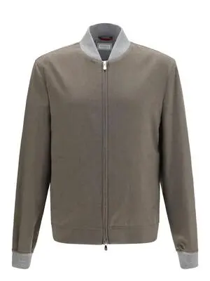 Brunello Cucinelli Cashmere Zip Up Jacket - Green