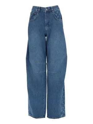 MARINE SERRE Organic Cotton Denim Jeans - Blue