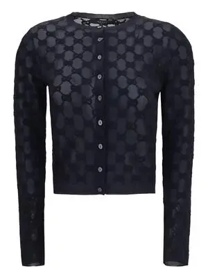 Gucci Gg All-over Viscose Crepe Cardigan - Black