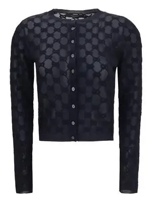 Gucci Gg All-over Viscose Crepe Cardigan - Black