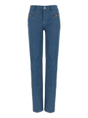 Gucci Morsetto Straight Leg Denim Jeans - Blue