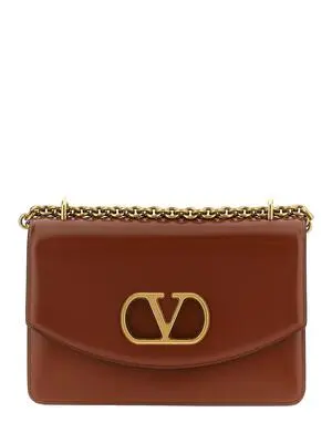 Valentino Garavani Vain Leather Shoulder Bag - Brown