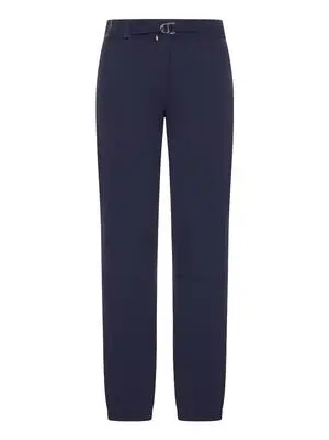 Moncler Stretch Trousers In Structured Technical Fabric - Blue