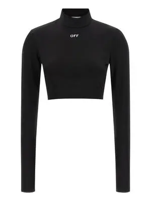 Off-White Off Stamp' Crop Top - Black