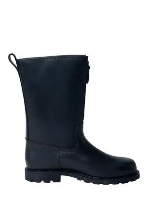 RIER Leather Tractor Boots - Black