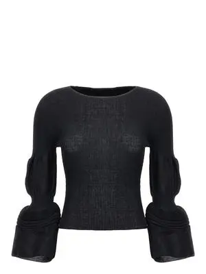 Issey Miyake Assemblage Branch Knit Top - Black
