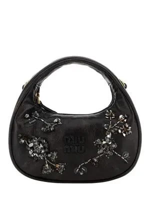 Miu Miu Dark Nappa Leather Handbag - Brown
