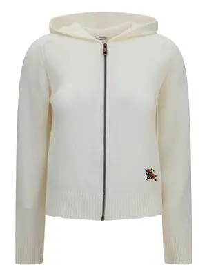 Burberry Wool Hooded Cardigan - Multicolor