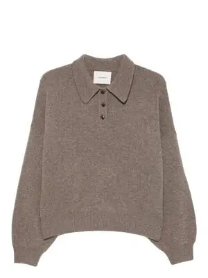 LISA YANG LISA YANG Cashmere Polo Top Brown