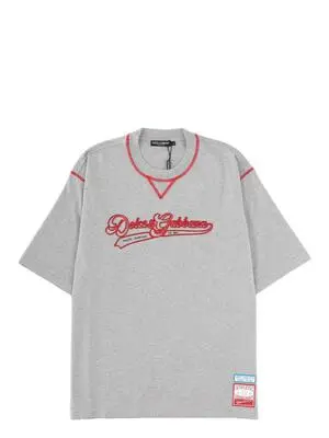 Dolce & Gabbana T-shirt Con Logo Ricamato - Gray