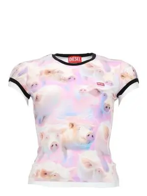 DIESEL® Diesel Women T-Shirt Con Stampa Multicolor