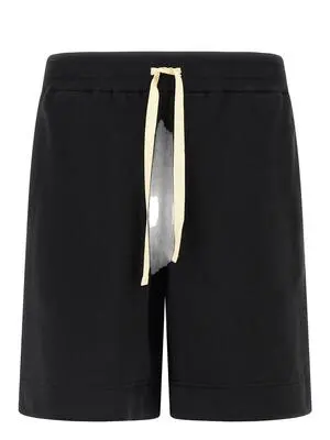 JIL SANDER Embroidered Logo Bermuda Shorts - Black