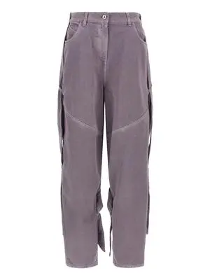 Attico Cotton Denim Garment-dyed Jeans - Purple