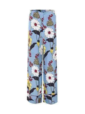 Marni Palazzo Pants With Melodia Print - Blue