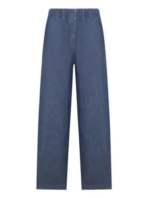 JIL SANDER JIL SANDER Cotton Chambray Trousers Blue