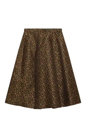 Prada Silk Blend Floral Skirt - Green