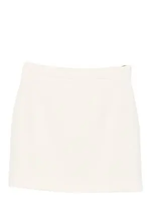 Alessandra Rich Bouclé-knit Straight Skirt - Cream
