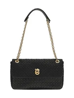 Bottega Veneta Intrecciato Shoulder Bag - Black