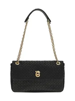 Bottega Veneta Intrecciato Shoulder Bag - Black