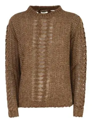 Herno Crew Neck Knitted Jumper - Brown