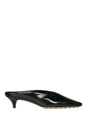 BOTTEGA VENETA Bottega Veneta Women Black Shiny Leather Vesta Mule Pumps