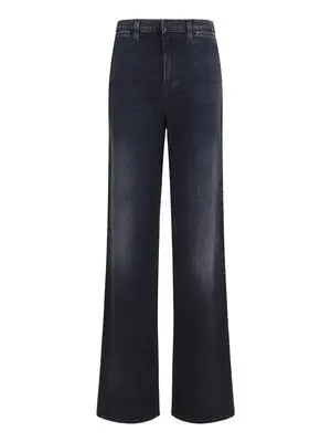 Gucci Stretch Cotton Jeans With Web Stripe - Black