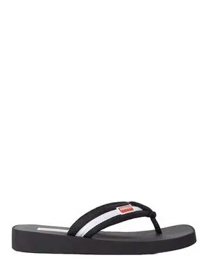 Kenzo Logo Patch Flip Flops - Black