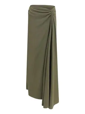 Alexander McQueen Draped Long Skirt - Green