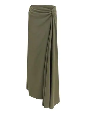 Alexander McQueen Draped Long Skirt - Green