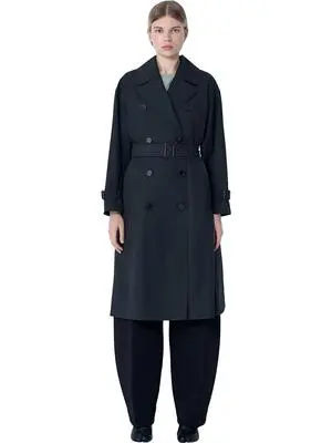 Max Mara Cotton-blend Trench Coat - Black