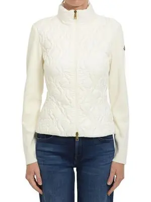 Moncler Wool And Nylon Padded Cardigan - Multicolor