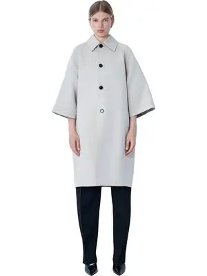 Bottega Veneta Silk And Cotton Blend Coat - Gray