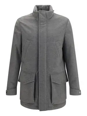 Brunello Cucinelli BRUNELLO CUCINELLI Cashmere Jacket With Zip And Buttons Gray