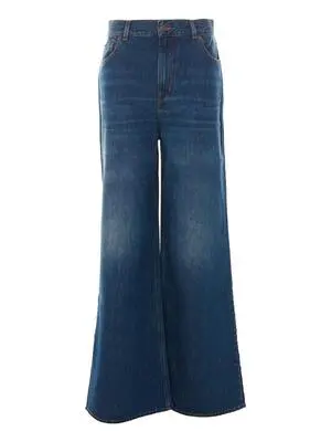 Chloé Wide Leg Denim Trousers - Blue
