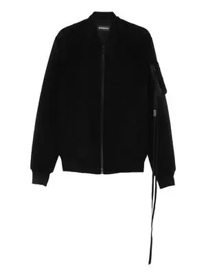 ANN DEMEULEMEESTER Textured Wool-blend Bomber Jacket - Black