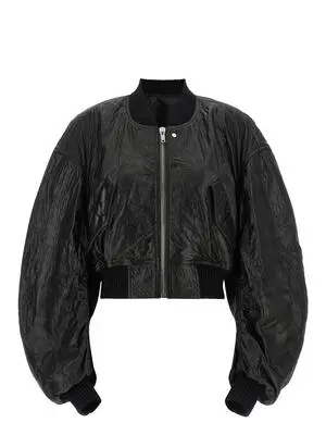 Rick Owens Secchia Cropped Flight' Bomber Jacket - Black