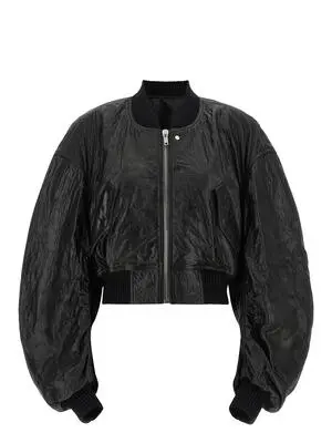 Rick Owens Secchia Cropped Flight Bomber Jacket - Black