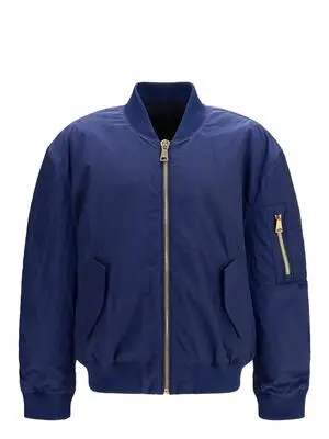 Balmain BALMAIN Embroidered Logo Bomber Jacket Blue