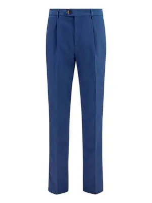 Brunello Cucinelli Cotton Blend Chino Pants - Blue