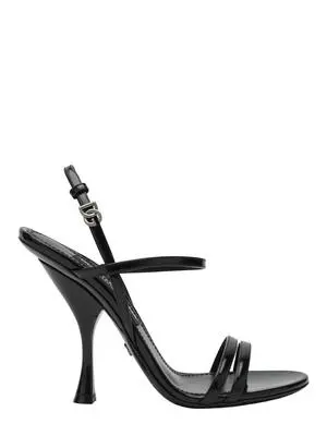 Dolce & Gabbana Polished Calf Leather Sandals - Black