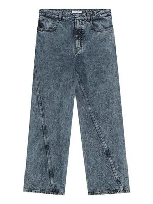 Alaïa Alaia Twisted Stonewashed Denim Jeans Women Blue