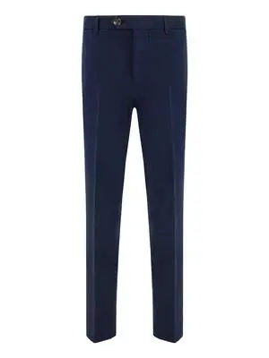 Brunello Cucinelli Dyed Cotton Tailored Trousers - Blue